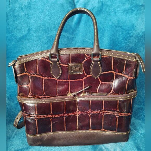 Dooney & Bourke | Bags | Dooney Bourkebrown Leather Animal Printsatchel ...